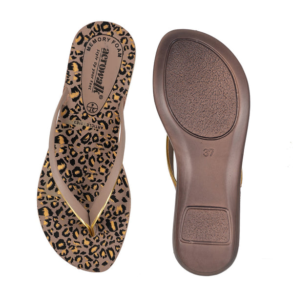 Aerowalk Women Beige Printed Slipper (11E3_SMOKE) – The Condor Trendz Store